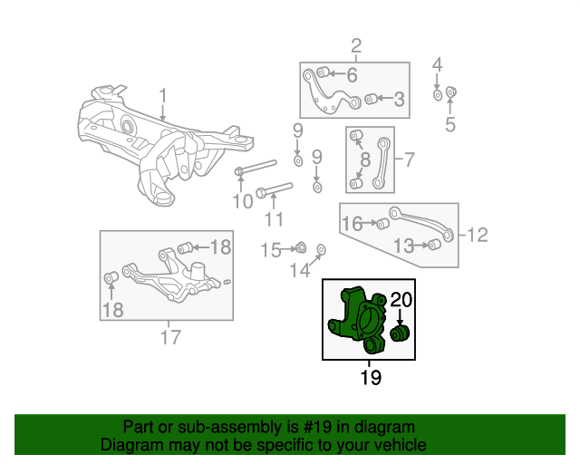 2007-2017 GM Rear Passenger Side Suspension Knuckle 23400078 GM ...