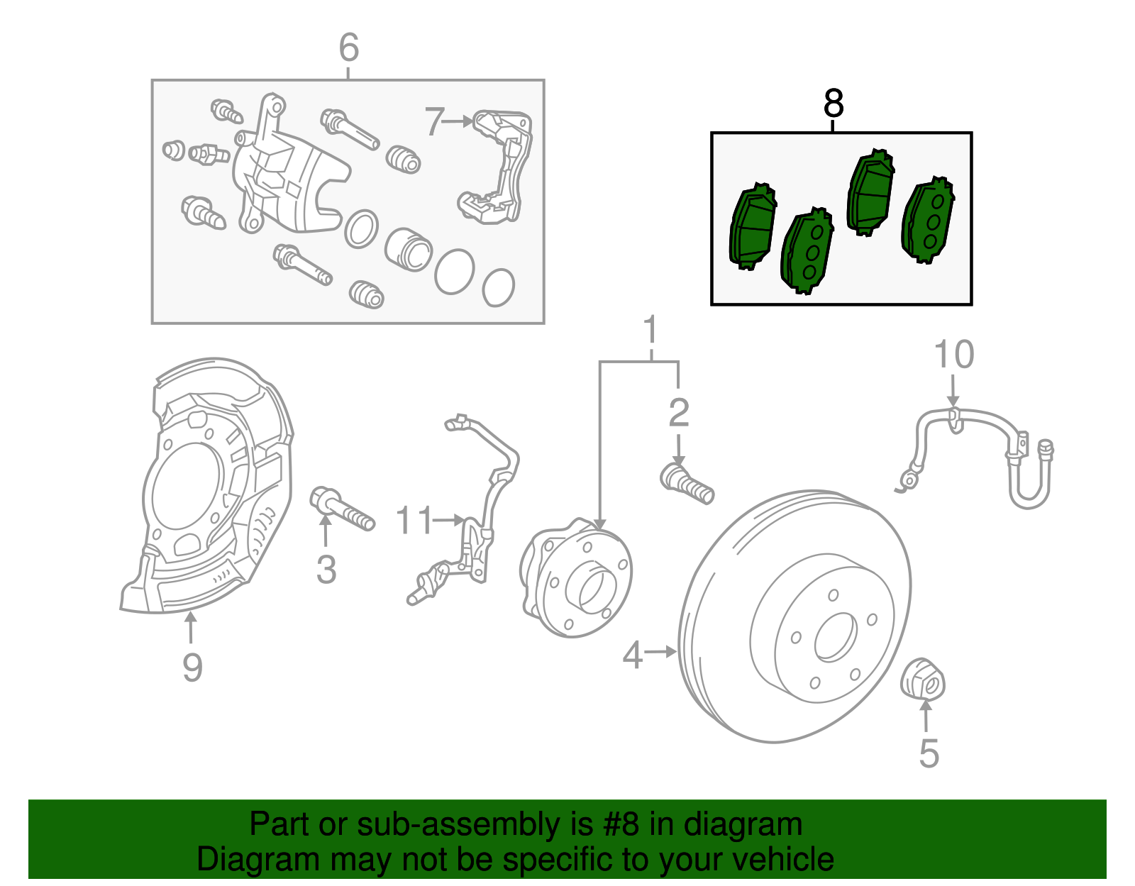 2016-2022 Toyota Brake Pads Front 04465-47080 | Toyota Parts Center