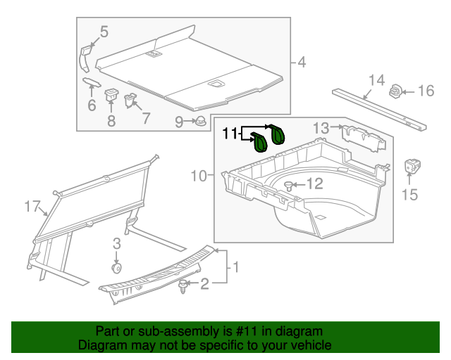 2010-2014 Cadillac CTS Cargo Net Retainer 20849171 | GMPartsDirect.com