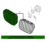 Genuine BMW 51-11-7-303-107 | Grille, Left - Pure Experience | FREE ...