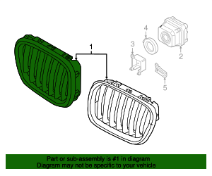 51117303107 - 2014-2018 BMW X5 Grille Front Left Experience (51-11-7 ...