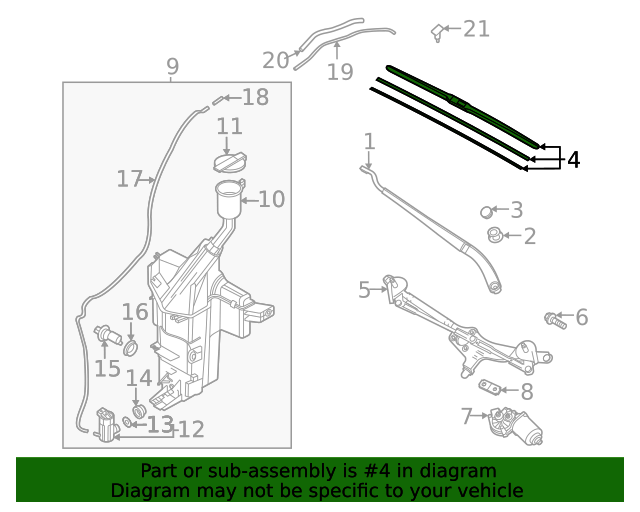 98360-C5600 - Wiper Blade 2019-2023 Kia | Genuine Kia Parts