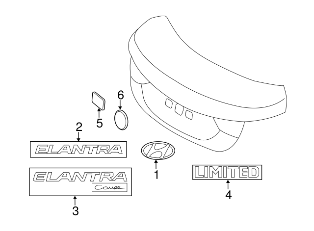 2011-2016 Hyundai Deck Lid Emblem 86315-3X000 | QuirkParts