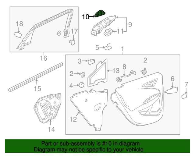 2016-2024 Chevrolet Malibu Jet Black Rear Driver Side Door Armrest Pull ...