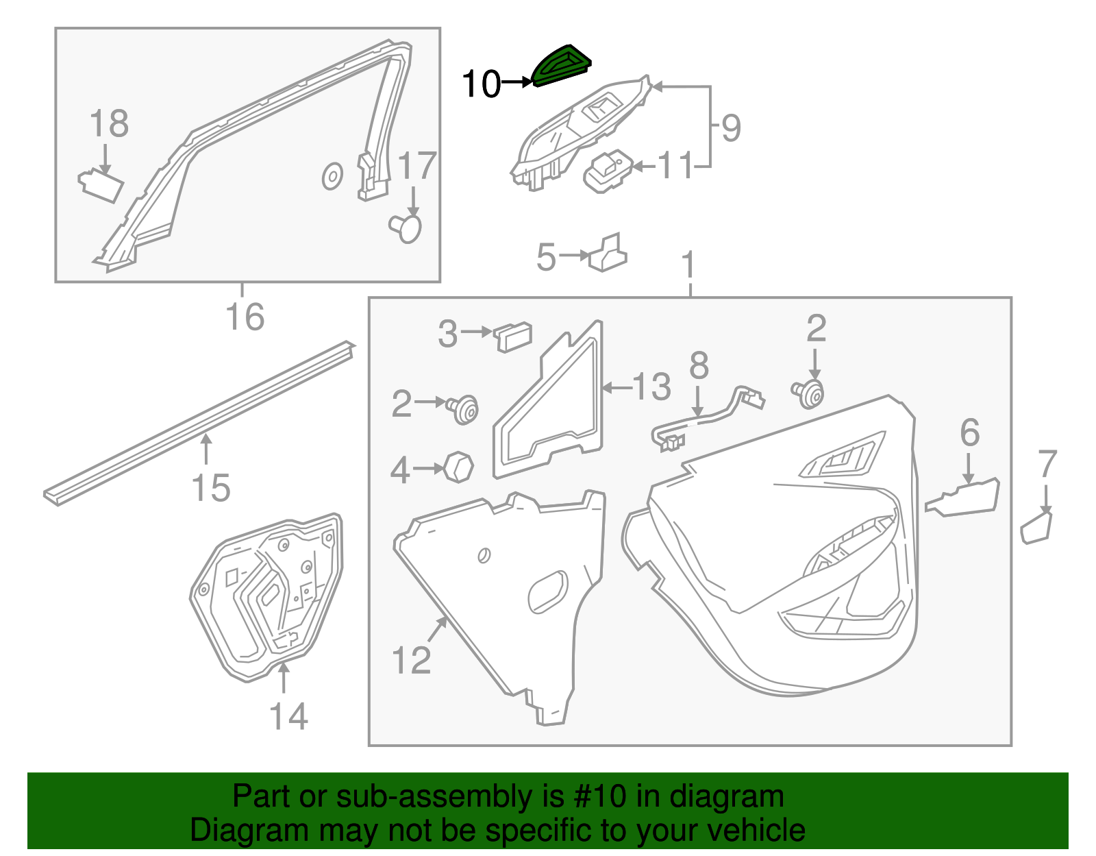 2016-2025 Chevrolet Malibu Jet Black Rear Passenger Side Door Armrest ...