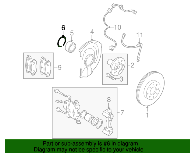 Genuine OEM Wheel Bearing Snap Ring Part# MB303868 Fits 1989-2021 ...