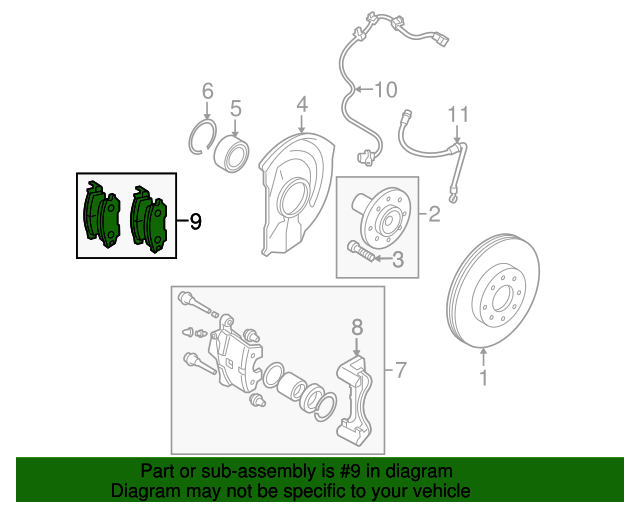 2006-2017 Mitsubishi Brake Pads Front 4605A261 | Mitsubishi Parts ...