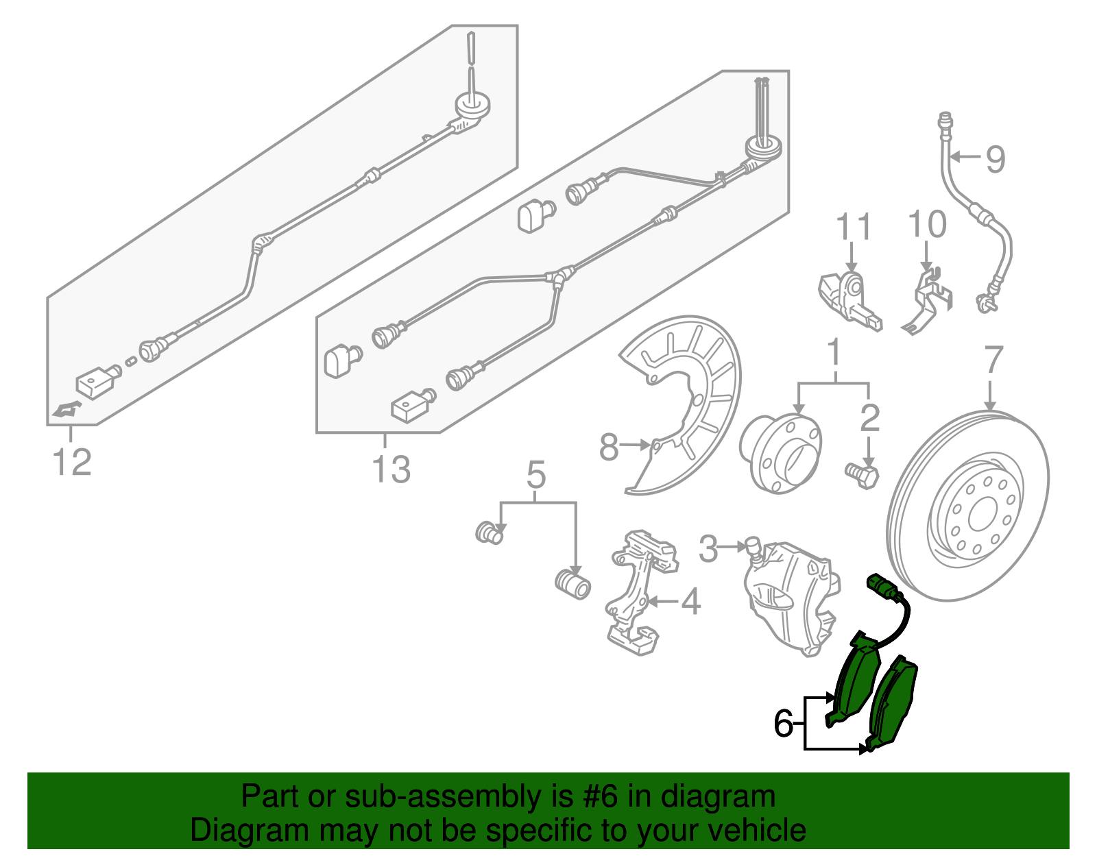 3C0-698-151-K - Brake Lining Front 2005-2017 Volkswagen | Volkswagen ...