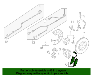 2005-2017 Volkswagen Brake Lining Front 3C0-698-151-K | VW Direct Auto ...