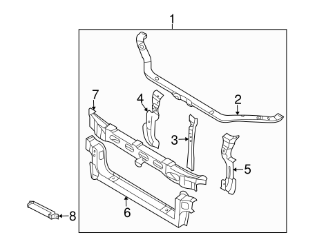 Radiator Support for 2002 Mitsubishi Lancer | Mitsubishi Parts Warehouse