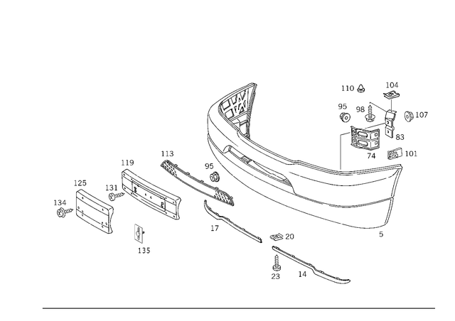 1998-2003 Mercedes-Benz Bumper, Front 163-880-38-70 | MB OEM Parts