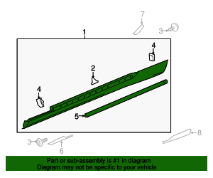 2012-2015 Chevrolet Camaro Primed Driver Side Rocker Panel Molding ...