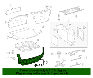 2013-2018 Toyota Avalon Rear Panel Trim 58387-07010 | Toyota Parts Center
