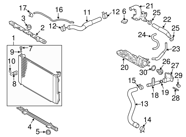 2006 Lexus RX400h Radiator Assembly 1604120350 | OEM Parts Online