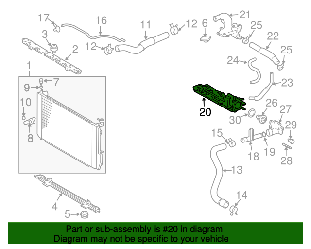 16323-20020 - Thermostat Housing 1999-2008 Lexus | Lexus of Stevens ...