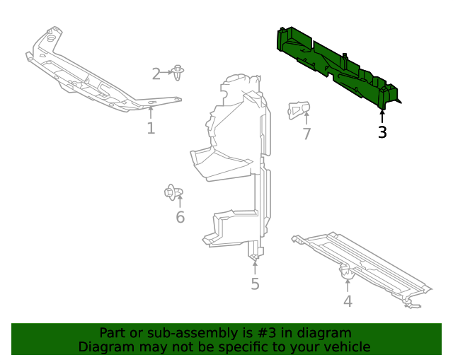16594-0P010 - Radiator Support Air Deflector 2020-2024 Toyota ...