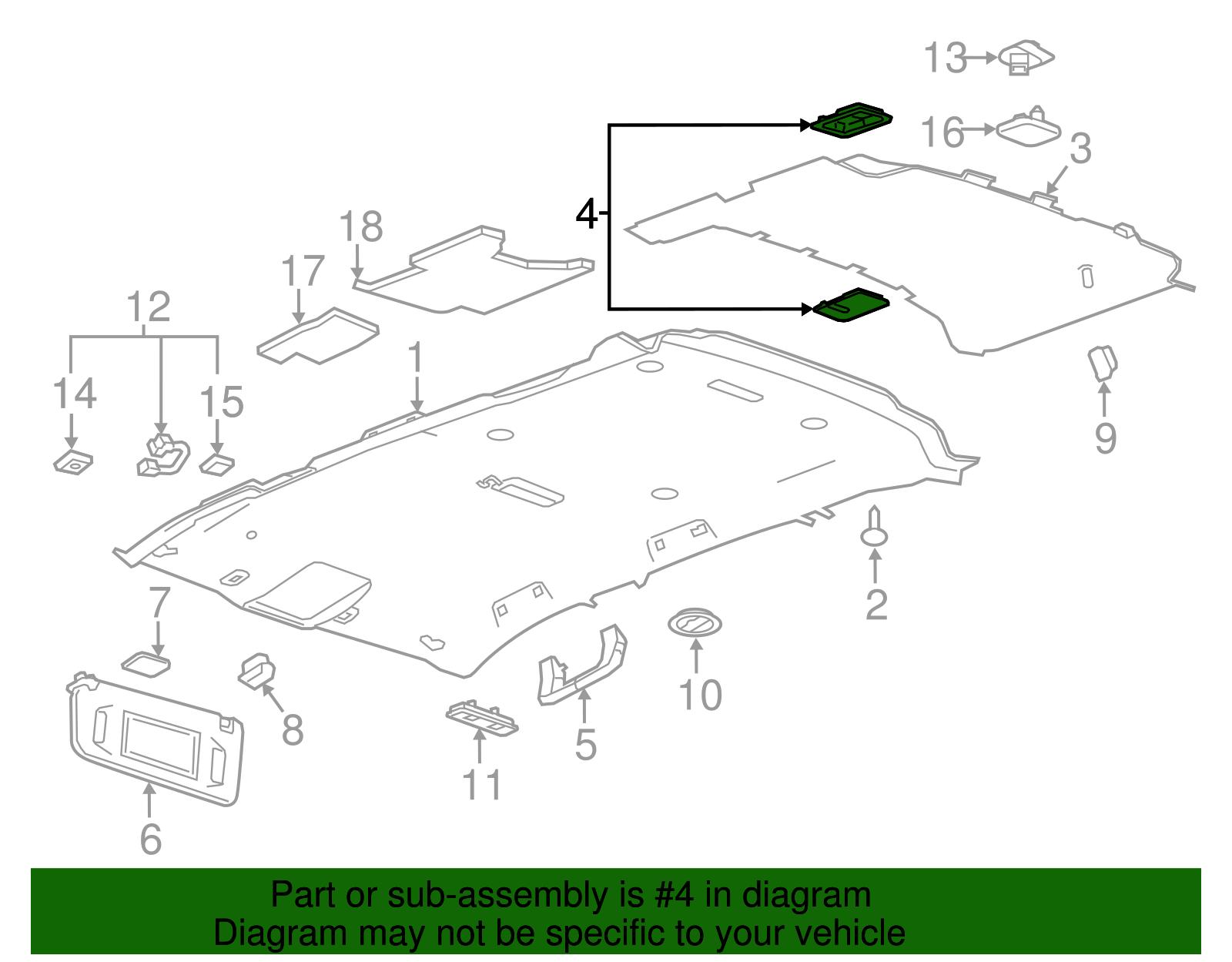 22913340 - High-Quality Rear Center Seat Belt Bezel for 2015-2020 GM ...