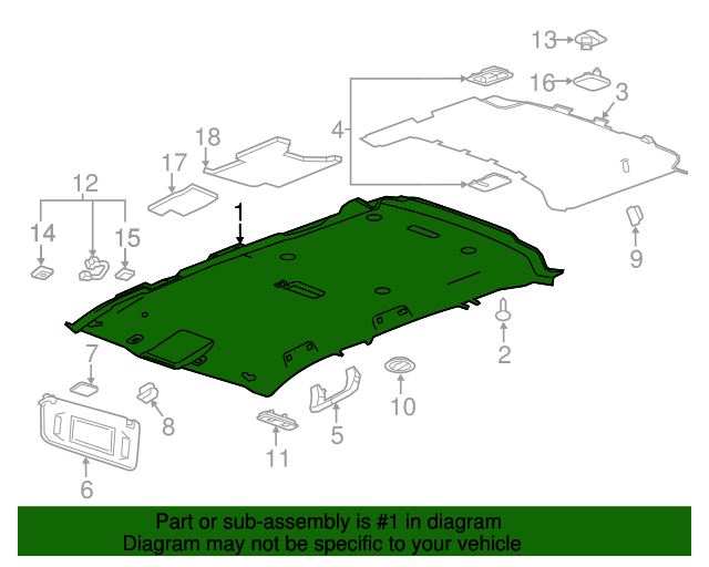 2015-2016 GM Panel Assembly-Hdlng Tr *Shale 84094420 | GMPartsDirect.com