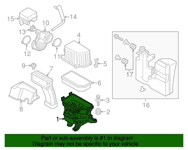 28112-2K600 - Air Cleaner Body 2012-2013 Kia Soul | Kia.Parts Store