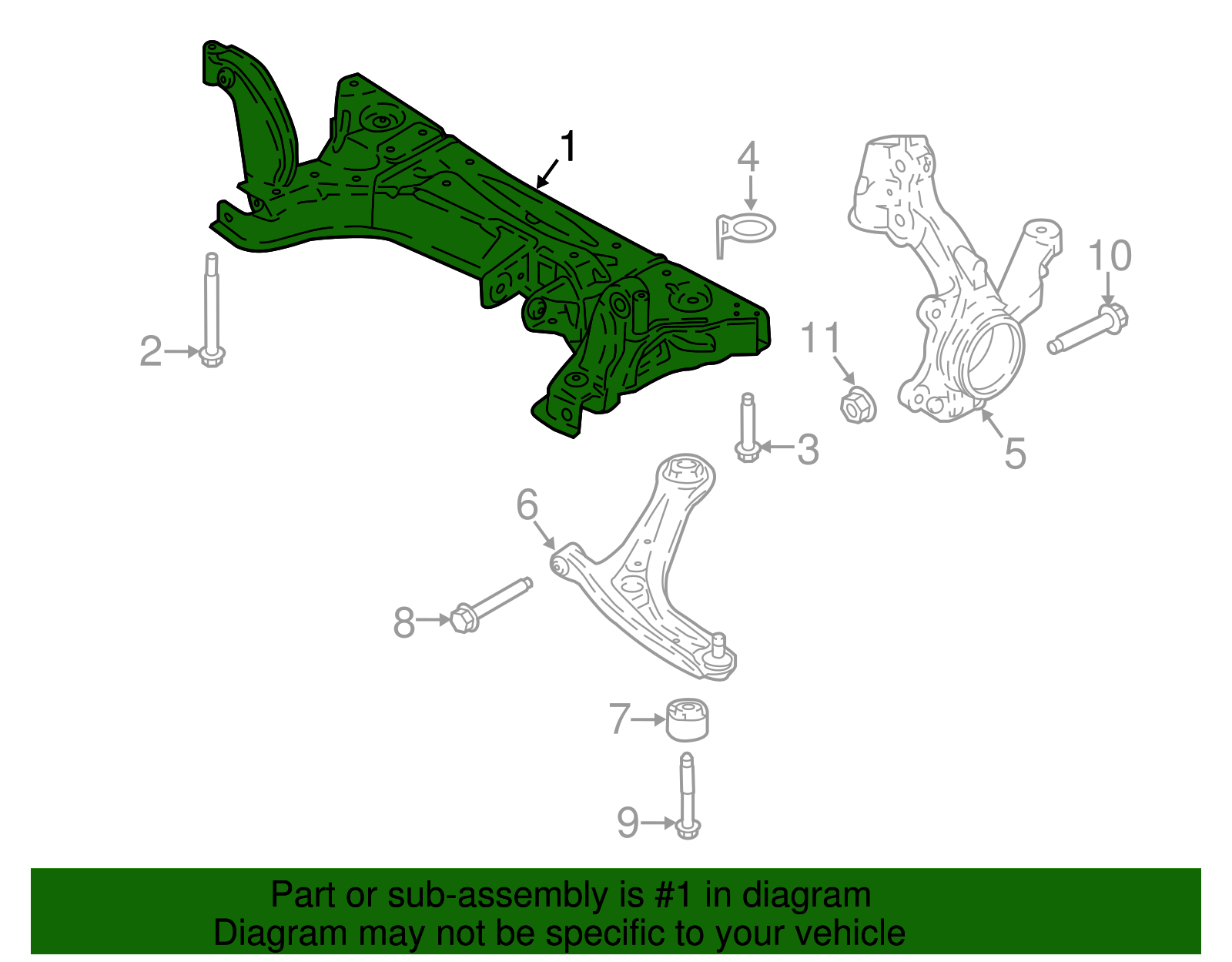 2018-2021 Ford EcoSport | Cross-Member | GN1Z-5019-D | Walls' Ford Parts