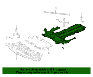 205-524-05-30 - Radiator Support Splash Shield 2015-2018 Mercedes-Benz ...