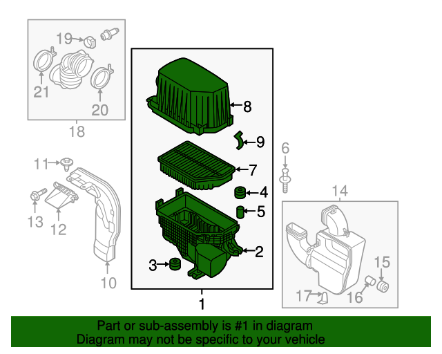 28110-B2000 - Air Cleaner Assembly 2014-2016 Kia Soul | Kia.Parts Store