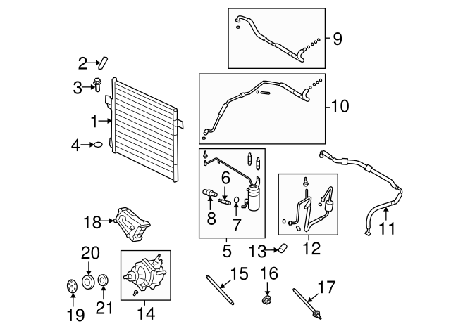 2006-2010 Ford AC Tube 9L2Z-19972-D | TascaParts.com