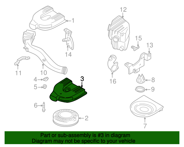16526-3S500 - Upper Cover - 1998-2004 Nissan | Nissan OEM Parts Direct