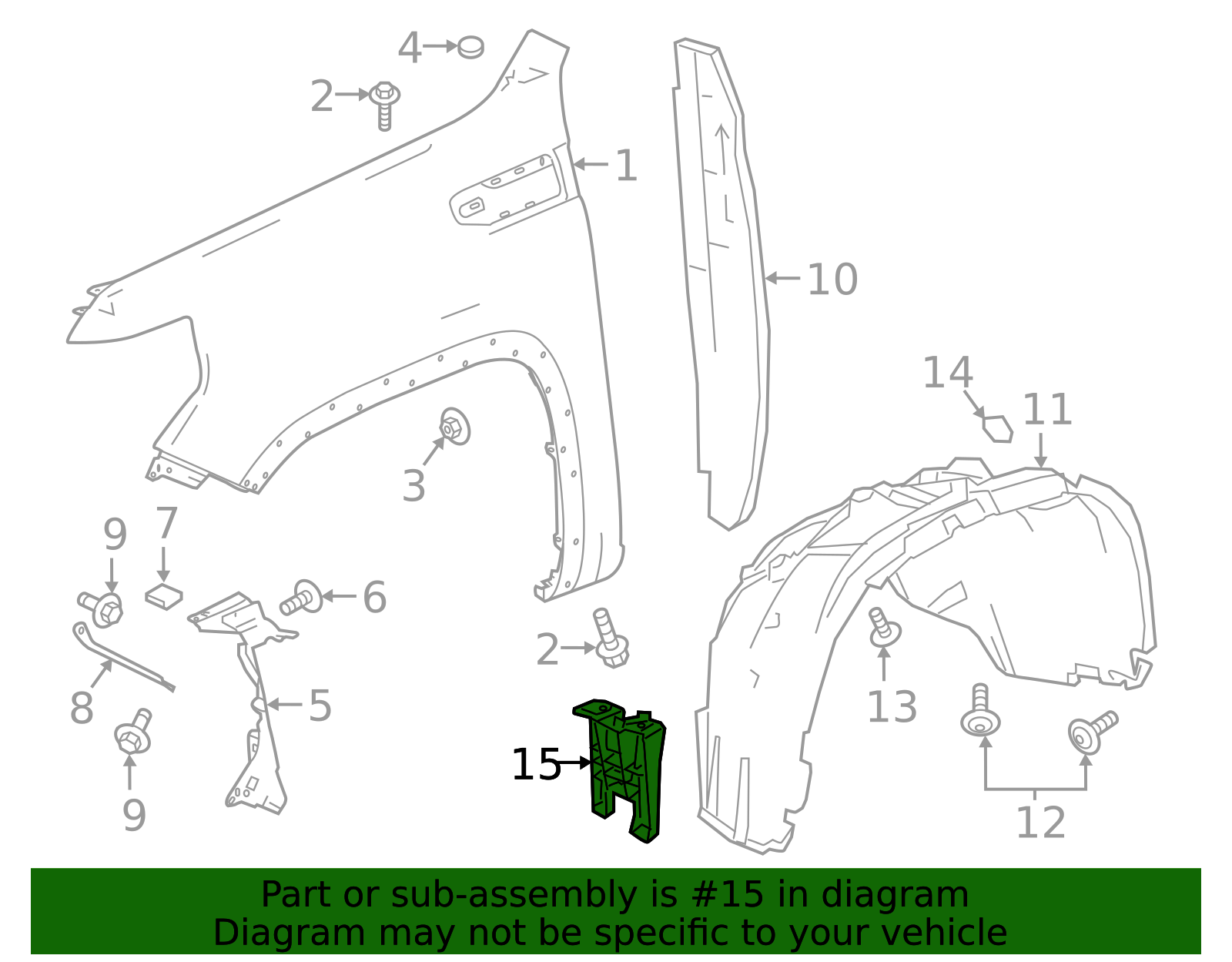 2019-2025 GM Front Passenger Side Wheelhouse Liner Bracket 84260333 GM ...