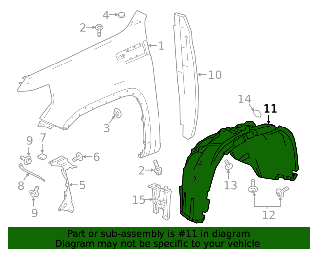 2019-2022 GMC Front Driver Side Wheelhouse Liner 84533748 | GM Parts Center
