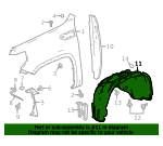 2019-2022 GMC Front Passenger Side Wheelhouse Liner 84533749 GM ...