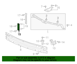 2018-2021 GM Front Bumper Fascia Support Brace 84186579 GM ...