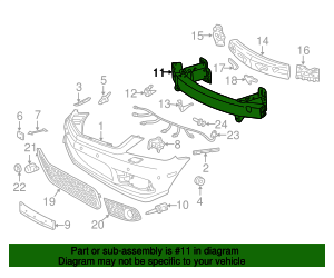230-620-55-34 - Bumper Impact Bar 2009-2012 Mercedes-Benz ...