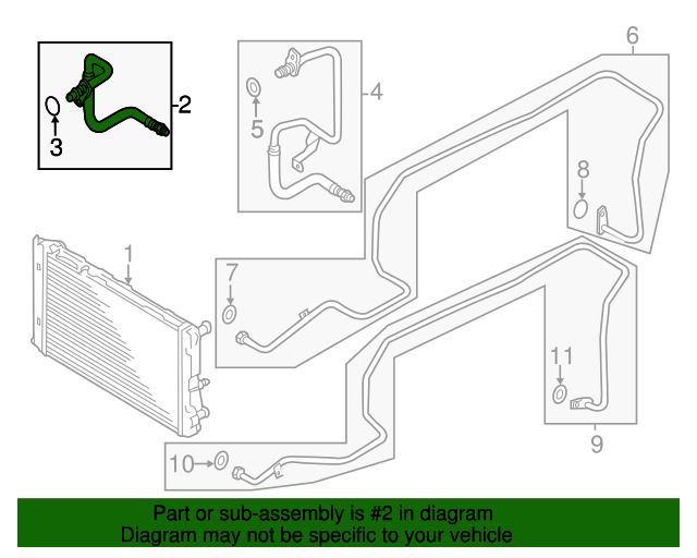 2011-2017 Audi Q5 Automatic Transmission Oil Cooler Hose Assembly 8R0 ...