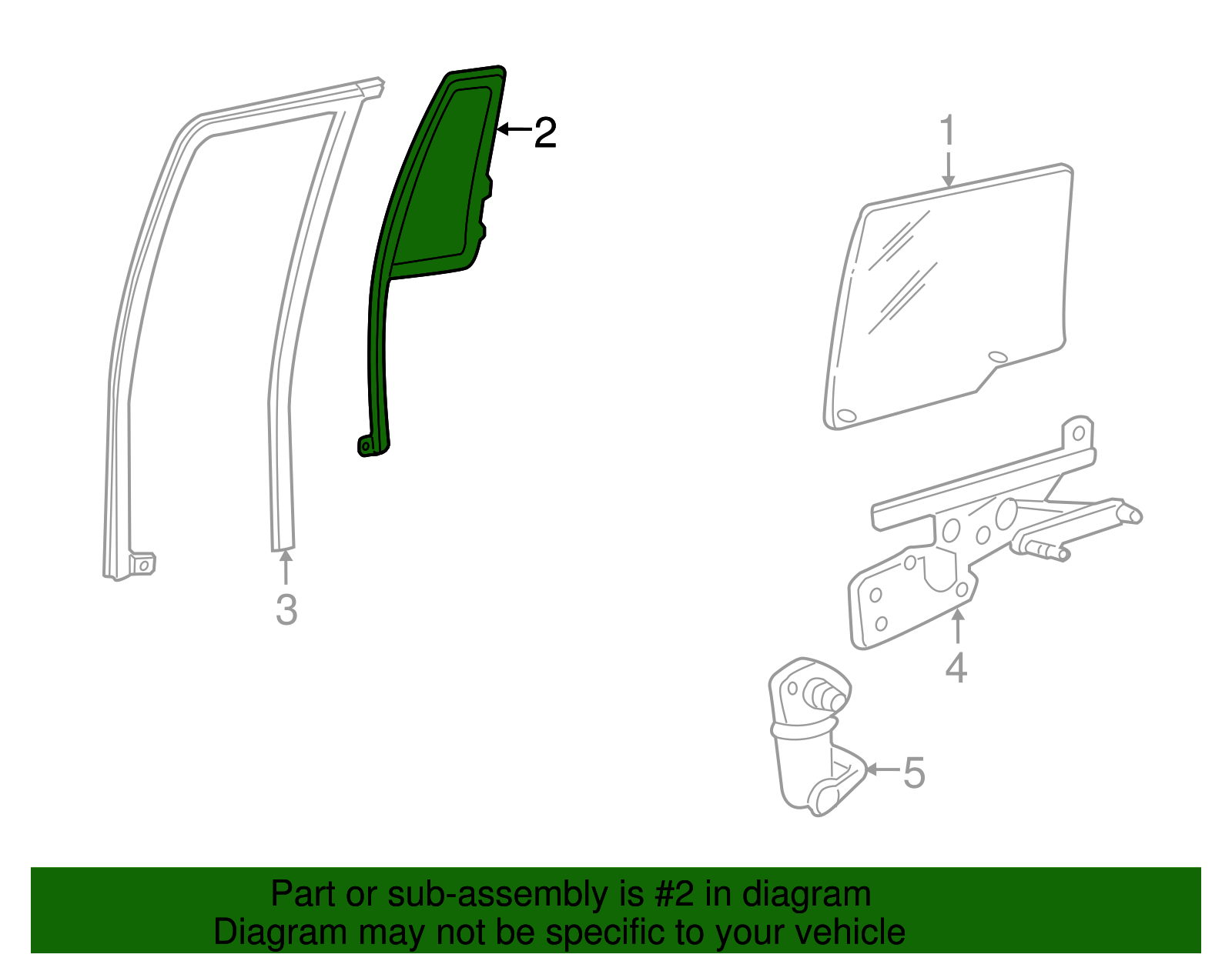 7L1Z-7826870-B - High-Quality Vent Glass for 2002-2017 Ford ...