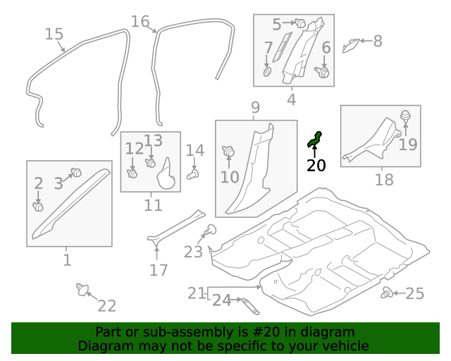 2012-2024 Subaru Sill Trim Cover 94053AL100 | Subaru Parts Store