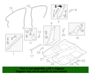 2008-2020 Subaru Lower Center Pillar Trim Clip 909130146 | TascaParts.com