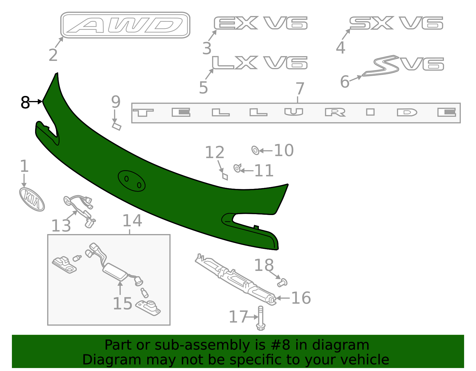 87311-S9000 - Finish Molding 2020-2021 Kia Telluride | Kia.Parts Store