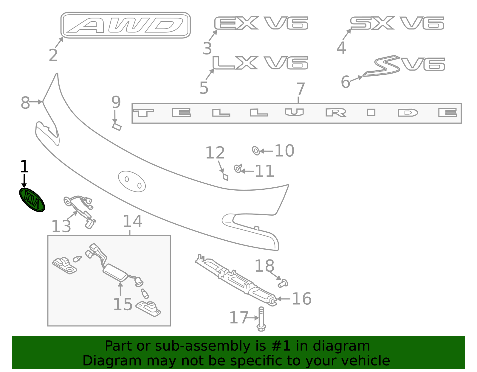 86300-S9100 - Hatch Emblem 2022-2024 Kia Telluride | Kia.Parts