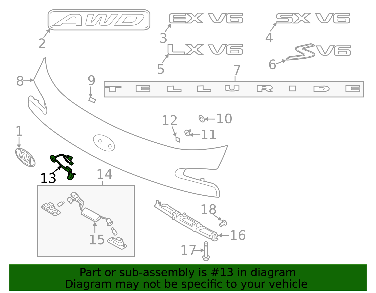 99240-S9100 - Rear Camera 2020-2022 Kia Telluride | Kia Cheap Parts