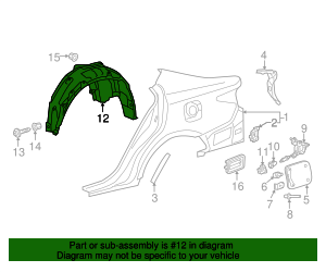 2013-2018 Lexus Quarter Panel Splash Shield 65638-33060 ...
