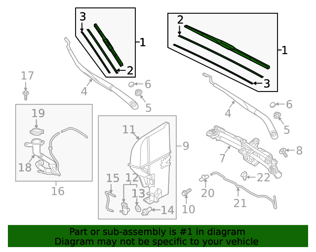 Genuine Windshield Wiper Blade for 2019-2023 Hyundai | Part# 98360 ...