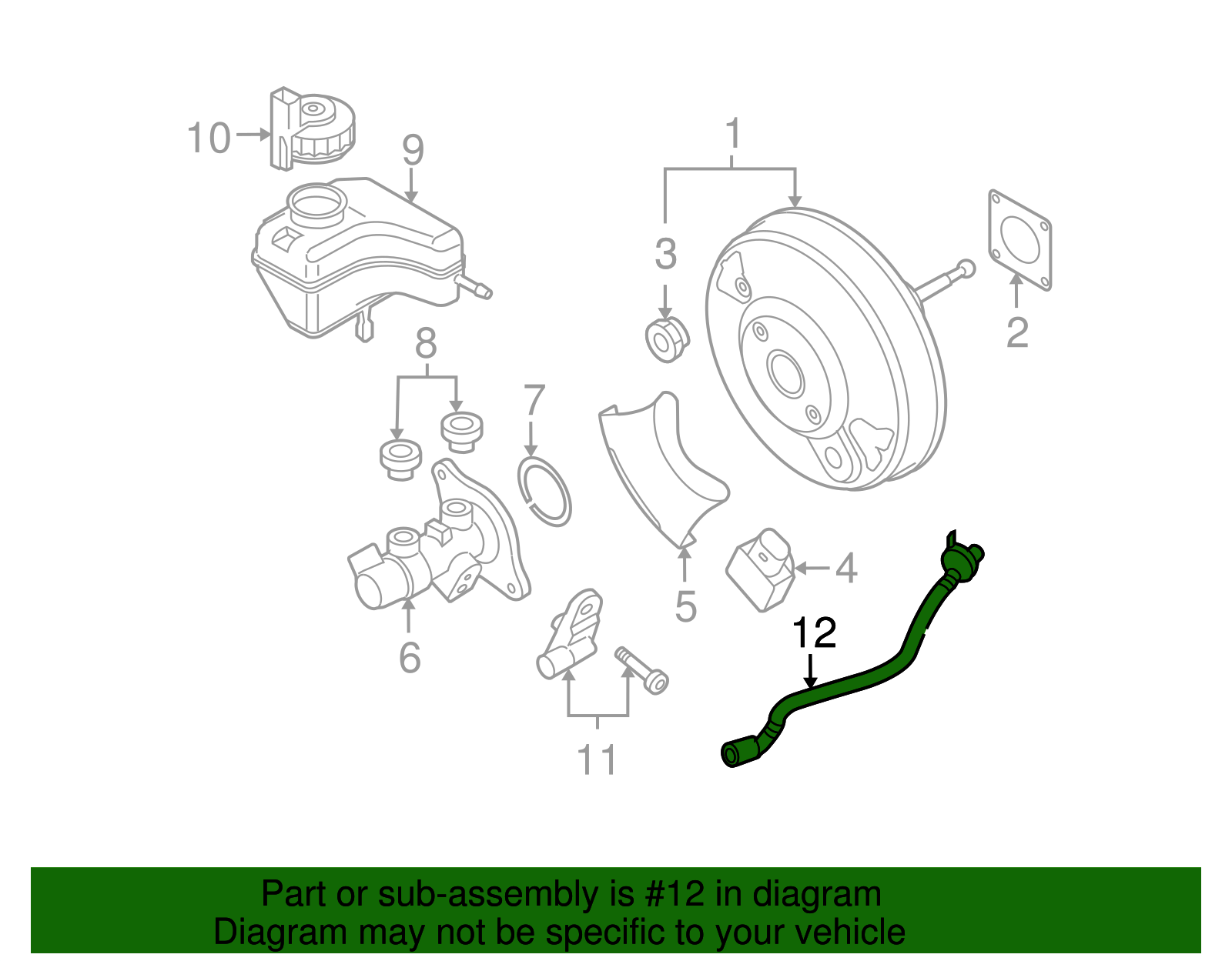 1K0-612-041-GE - High-Quality Brake Vacuum Hose for 2010-2014 ...