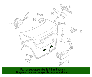 2003-2008 Mazda 6 Trunk Lid Tape GJ6A-56-864 | Florida Mazda Parts