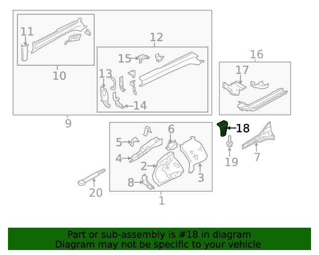 2015-2021 Subaru Protector 52133VA000 | Subaru Parts Store