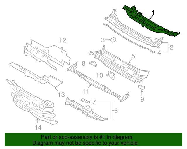 2015-2023 Ford Edge OEM NEW 2015-2020 Ford Edge Cowl Top Panel F2GZ ...
