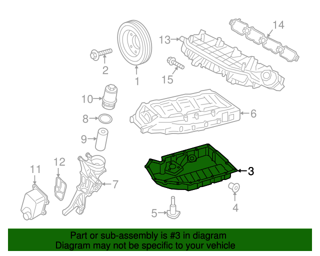 2017-2018 Porsche Macan Oil Pan 958-103-600-00 | Porsche Burlingame Parts