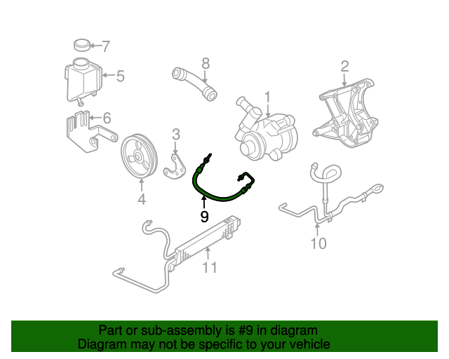 2005-2013 Chevrolet Corvette Power Steering Gear Inlet Hose 15903239 GM ...
