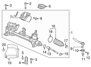 53622-THR-A22 - 2018-2019 Honda Odyssey Power Steering Rack Assembly ...