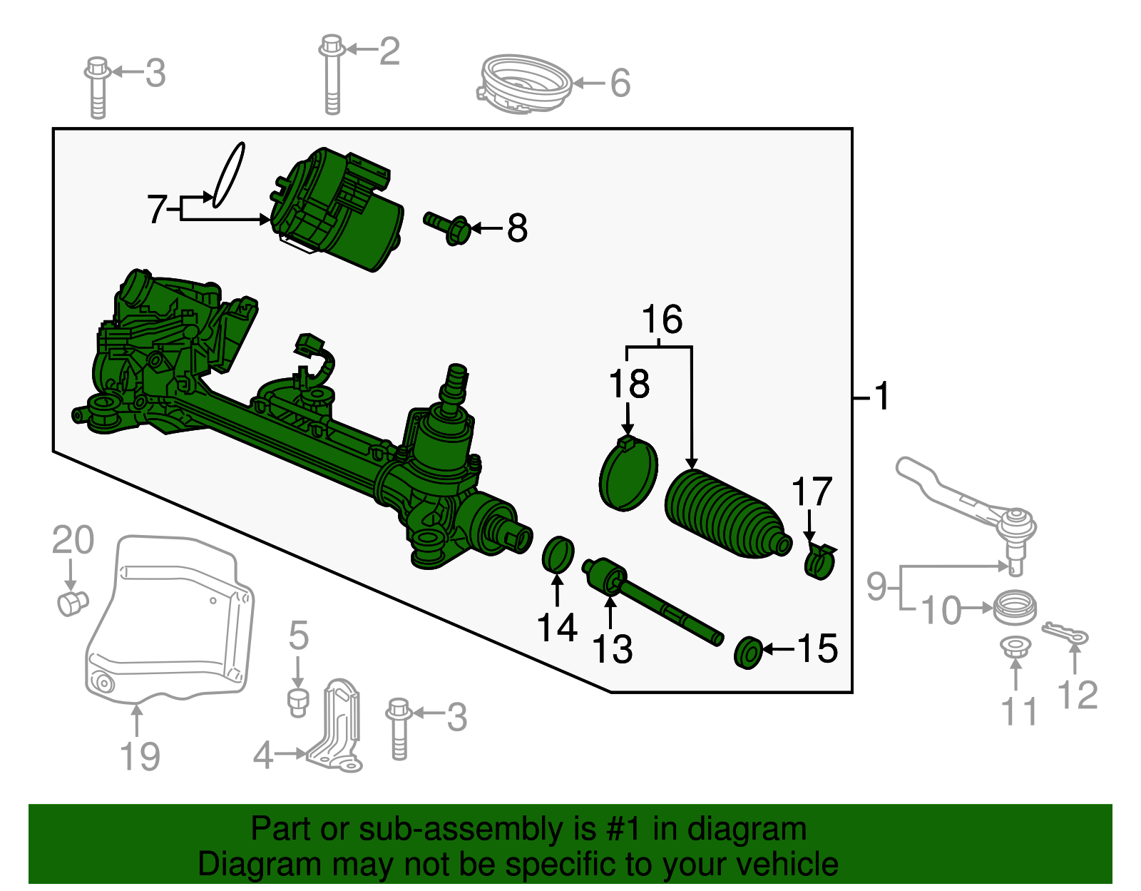 53622-THR-A22 - 2018-2019 Honda Odyssey Power Steering Rack Assembly ...